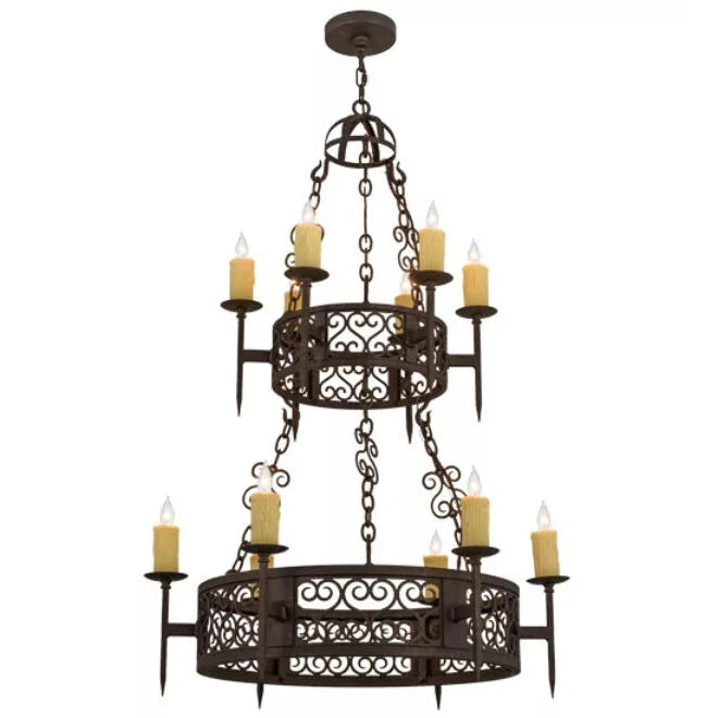 2nd Ave Lighting 36″ Toscano 12 LT Two Tier Chandelier – Lamps Depot
