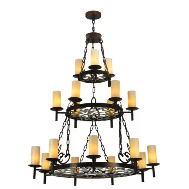 2nd Ave Lighting 48″ Wide Newcastle 18 Light Three Tier Chandelier ...