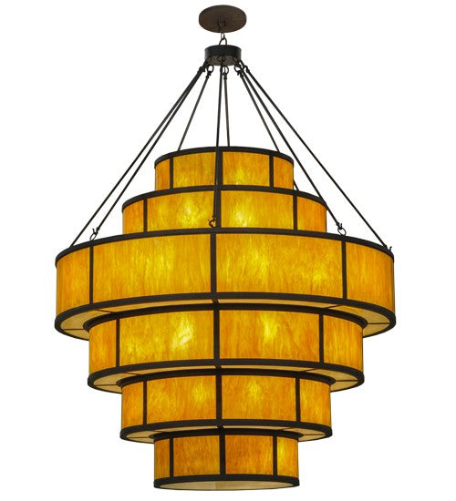 2nd Ave Lighting Jayne 74" Wide 6 Tier LED Pendant With Dark Roast Fin ...