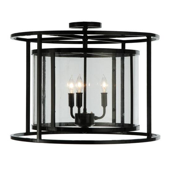 2nd Ave Lighting Kitzi 22" Cilindro Flushmount in Mirror Black Finish ...