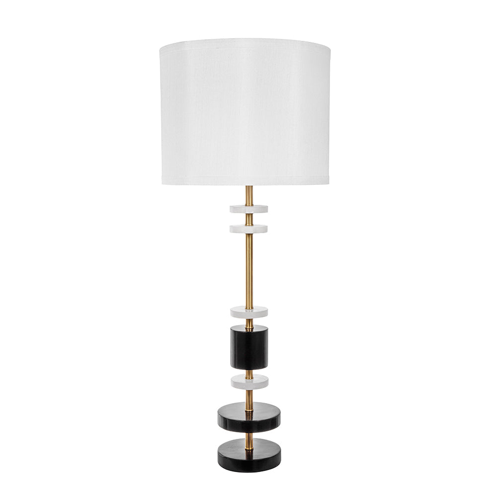 A&B Home 13" x 33" Bundle of 10 White and Black Table Lamp With White ...
