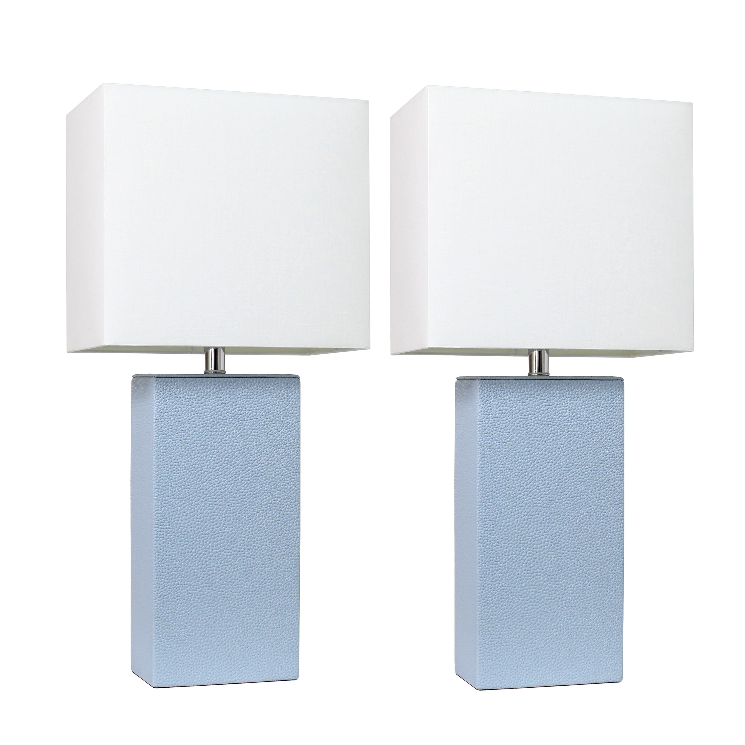 All The Rages Elegant Designs White Fabric Shades & Periwinkle Finish ...