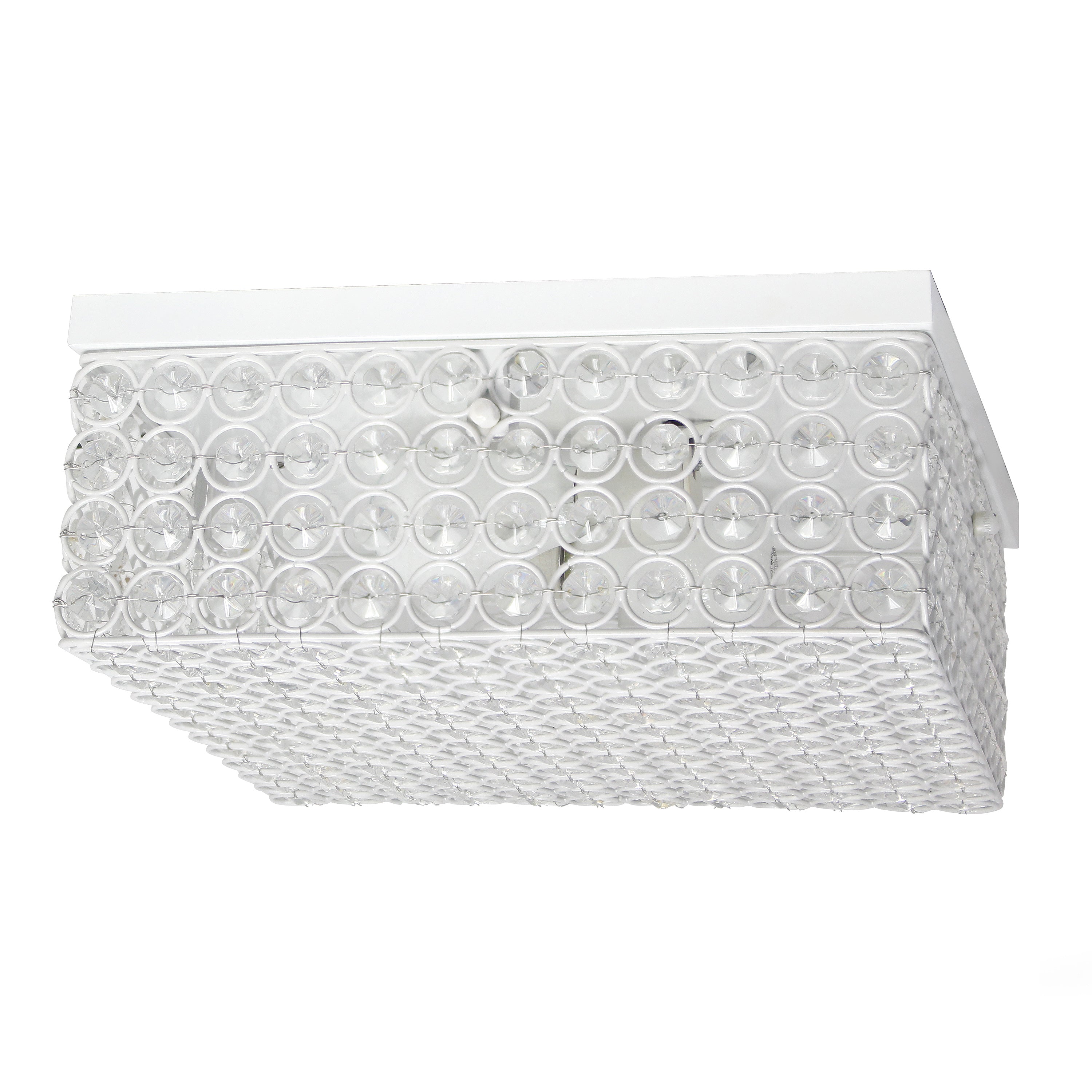 All The Rages Lalia Home 12" White 2-Light Classix Glam Square Crystal ...