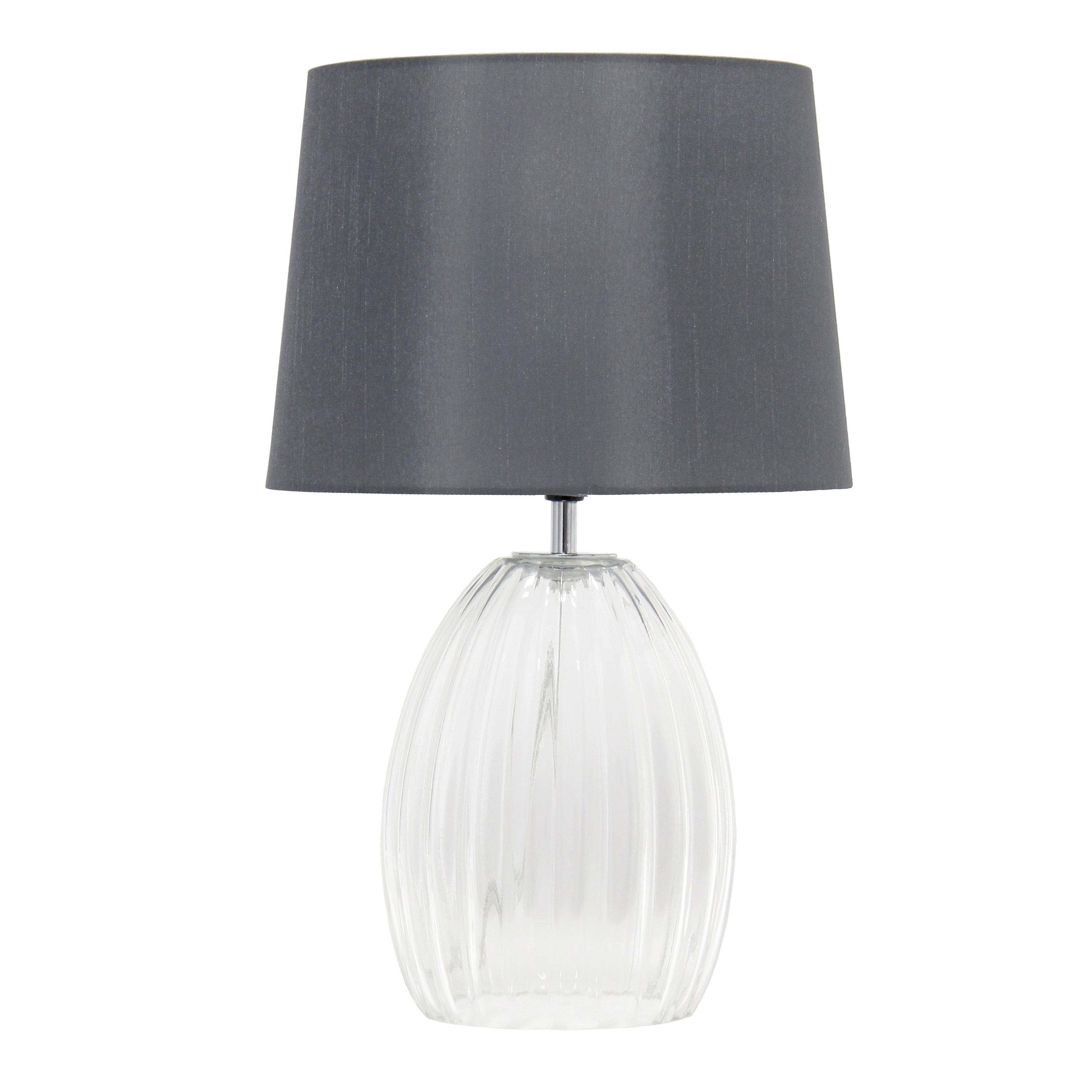 All The Rages Lalia Home 18" Clear Fluted Glass Table Lamp With Gray F ...