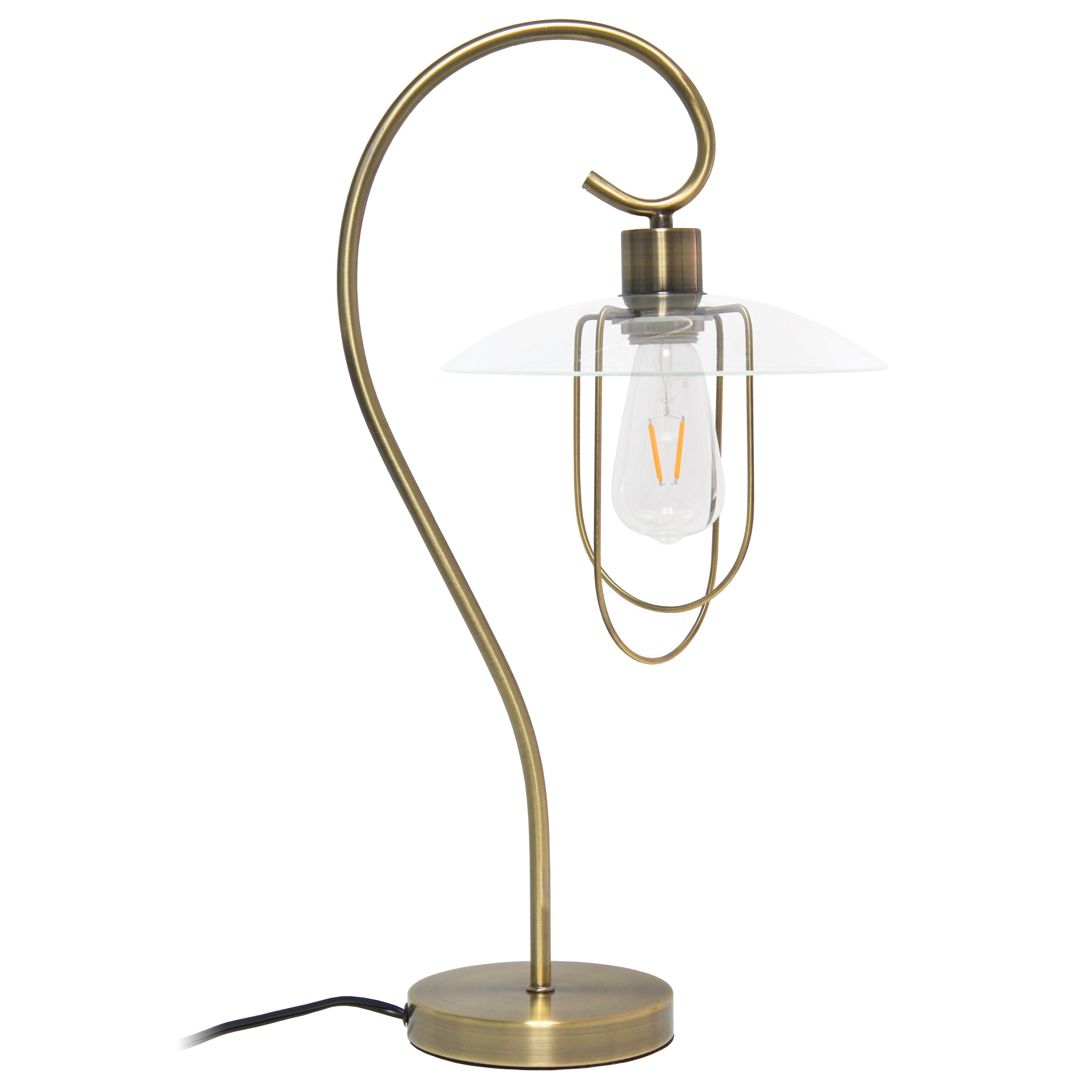 All The Rages Lalia Home Antique Brass Modern Metal Scroll Table Lamp ...