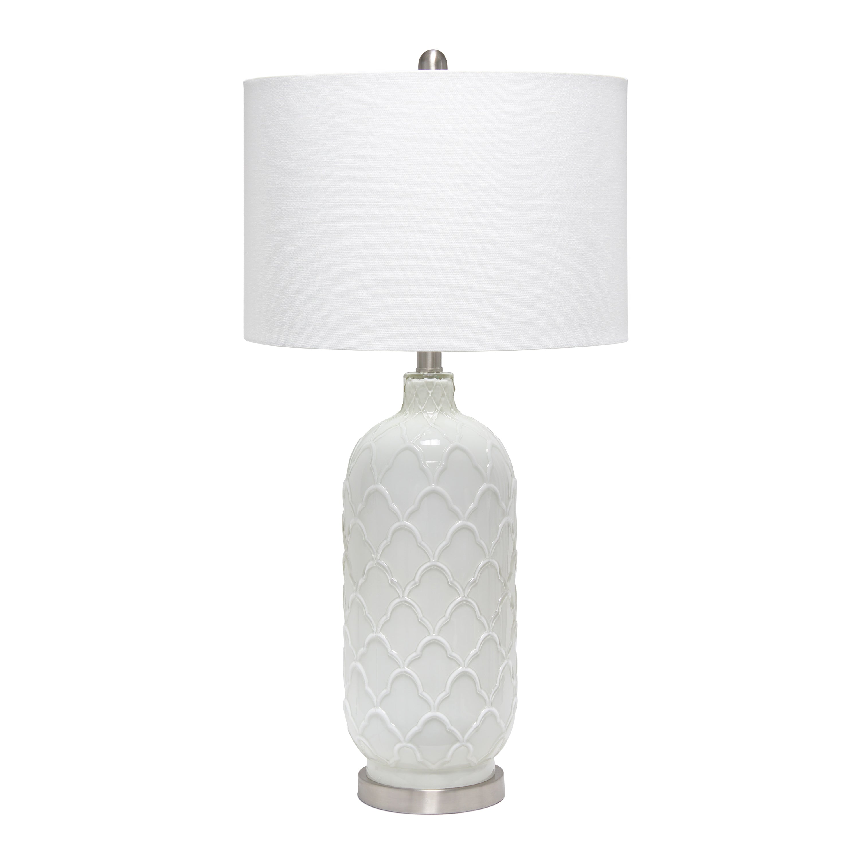 All The Rages Lalia Home Argyle Classic White Table Lamp With Fabric S ...