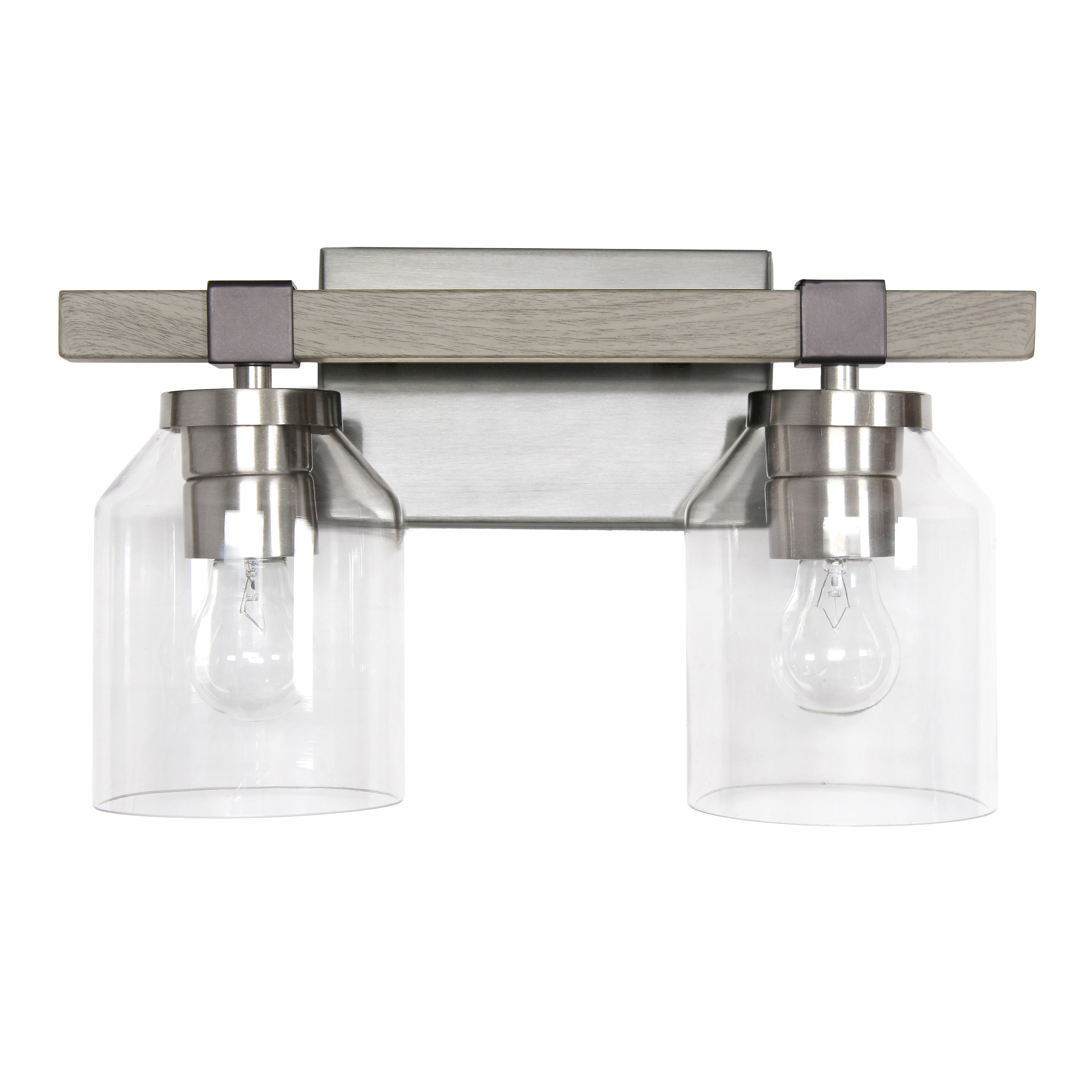 All The Rages Lalia Home Barnlit Brushed Nickel & Gray 2-Light Vanity ...