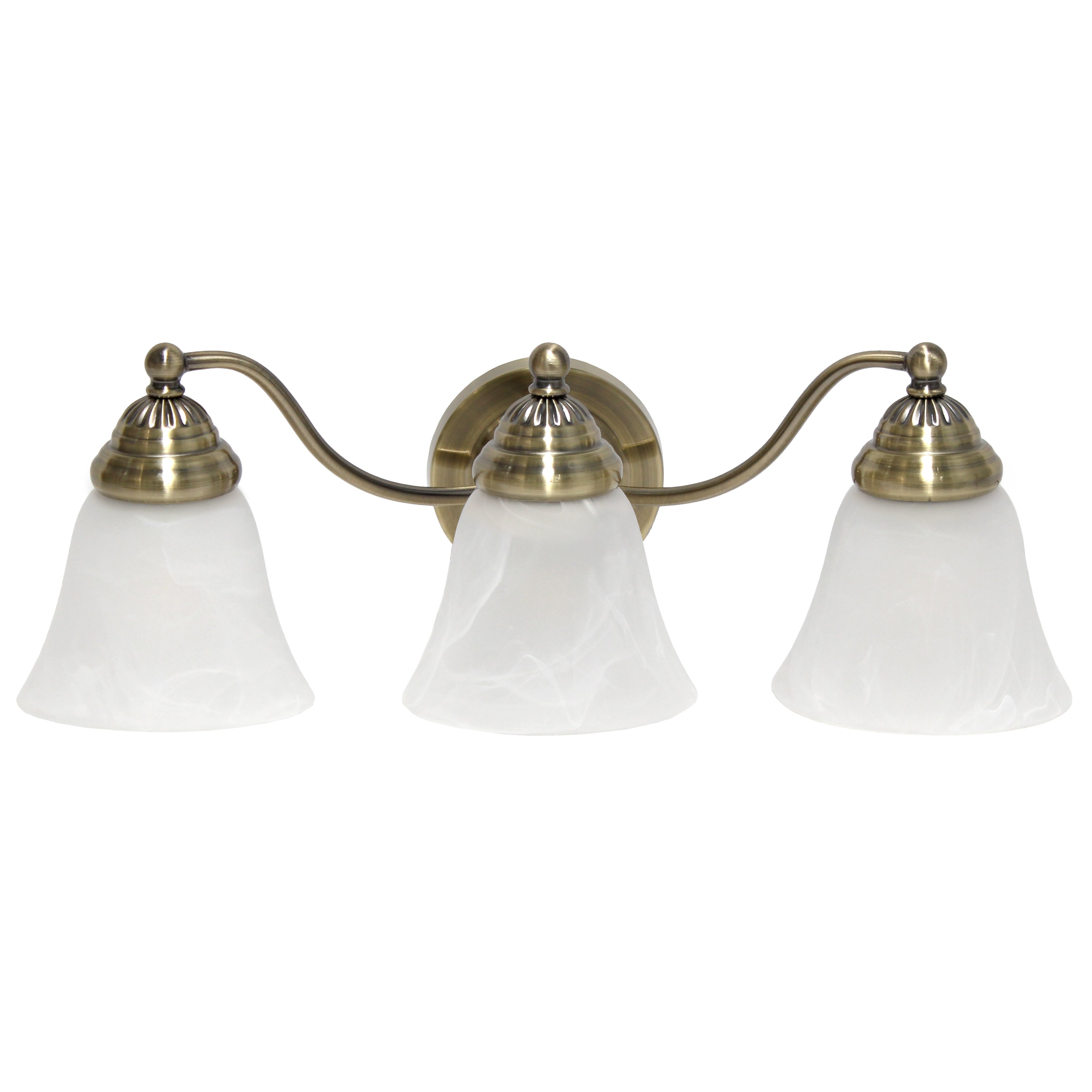 All The Rages Lalia Home Essentix Antique Brass 3-Light Curved Metal V ...