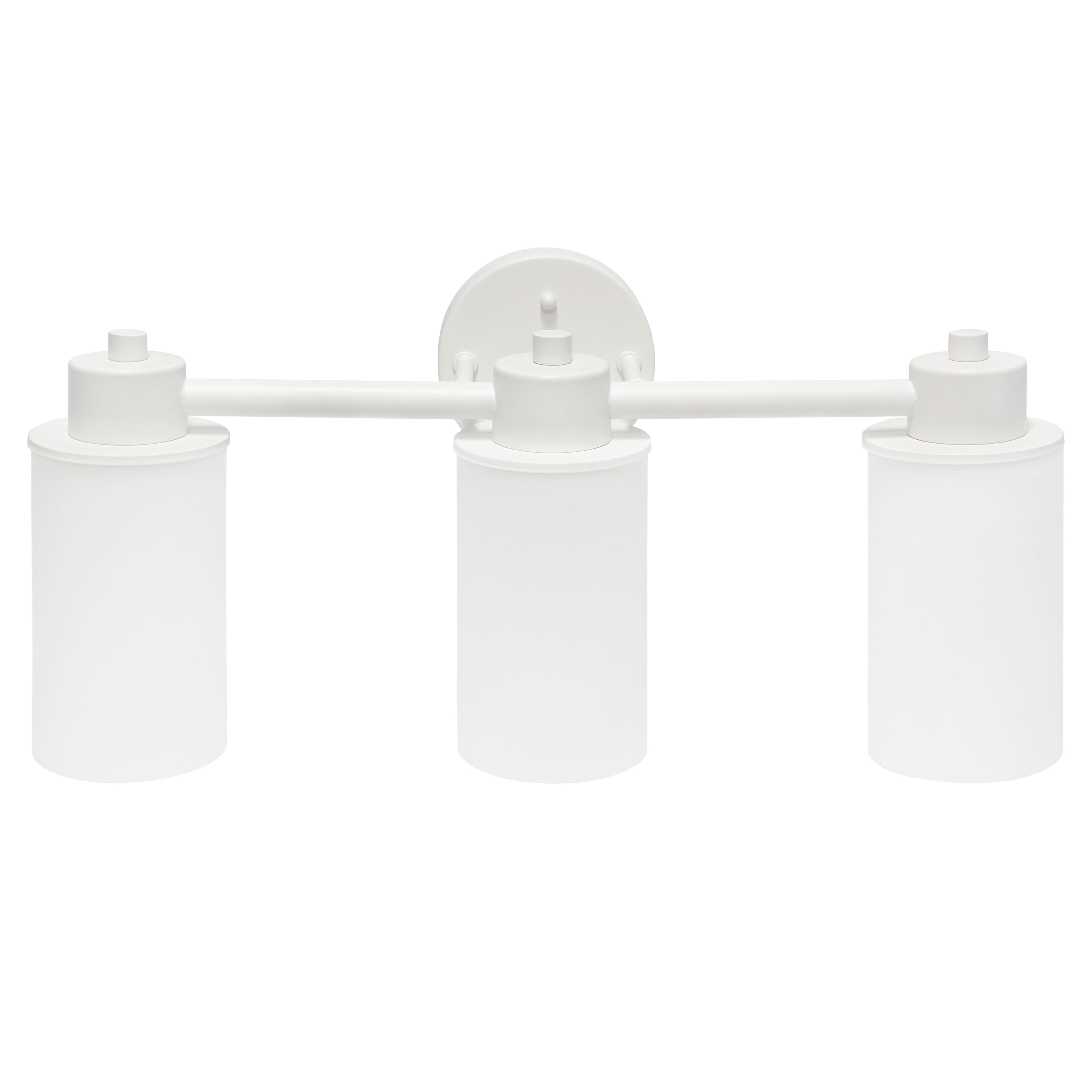 All The Rages Lalia Home Essentix White 3-Light Vanity Light With Opaq ...