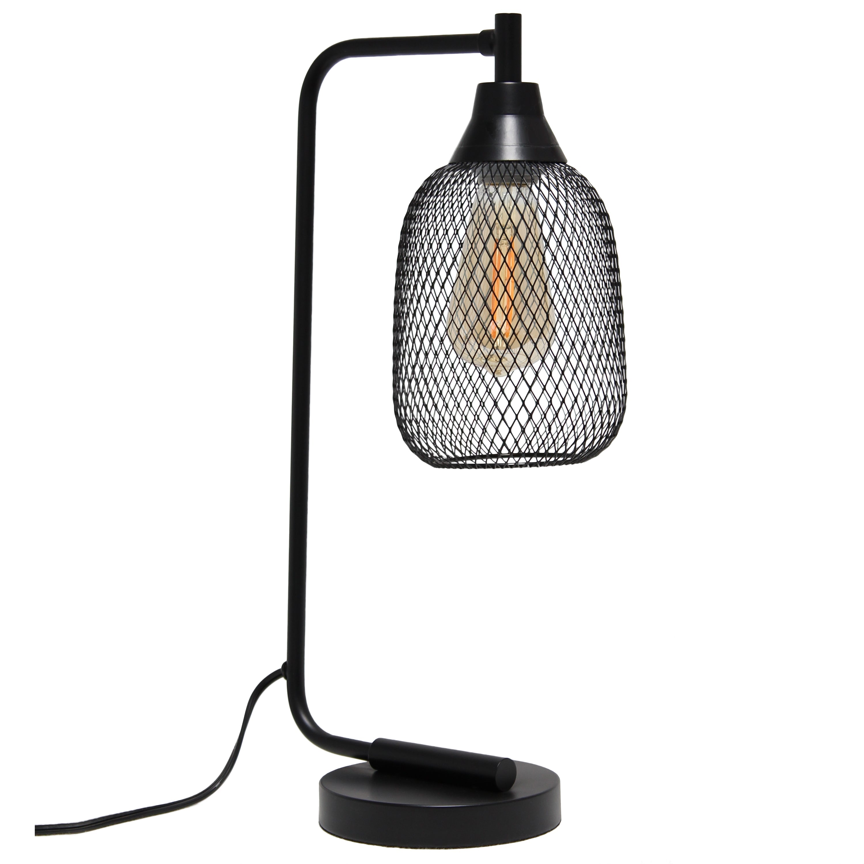 All The Rages Lalia Home Matte Black Industrial Mesh Table Lamp – Lamps ...