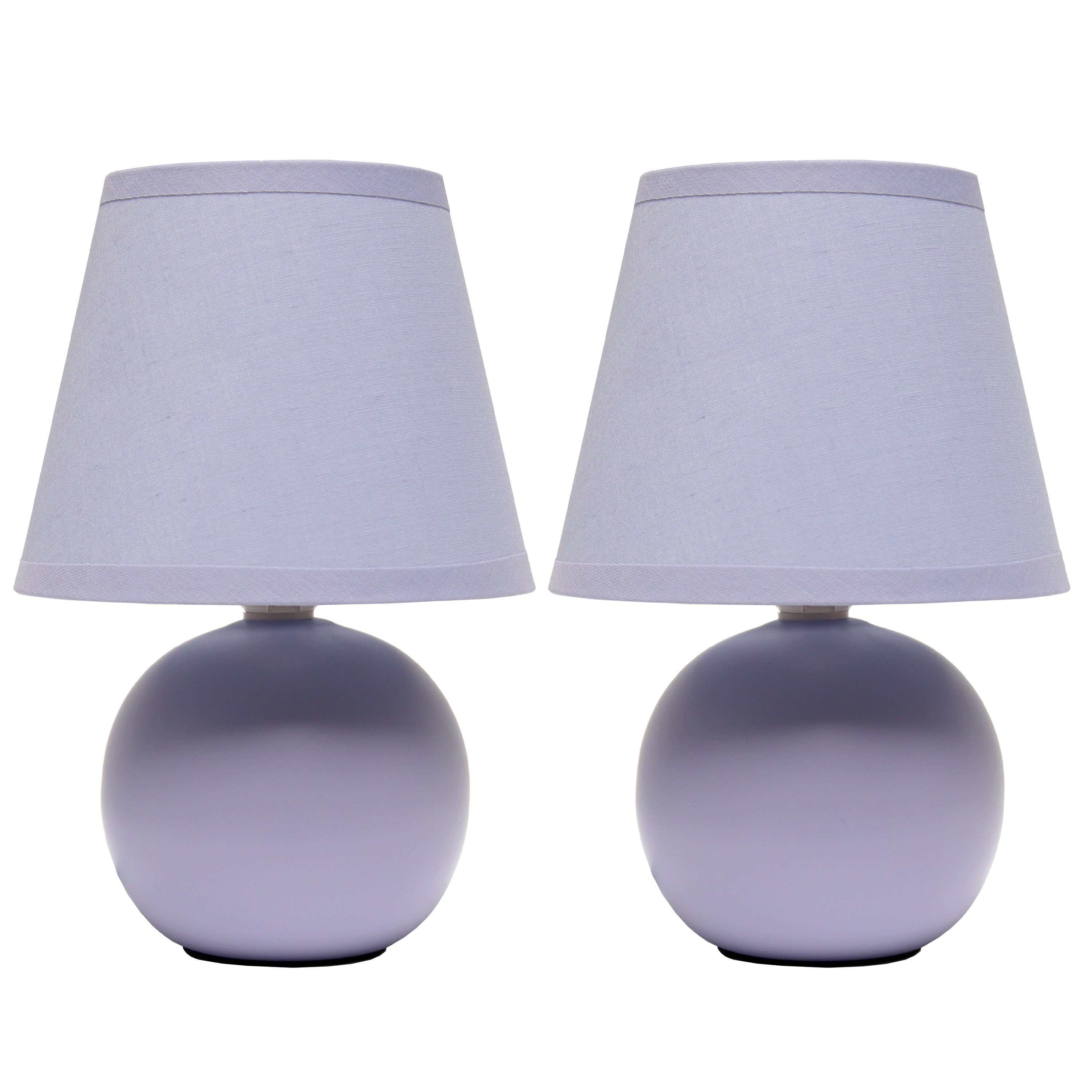 All The Rages Nauru 9" Purple 2-Piece Ceramic Orb Table Lamps With Mat ...