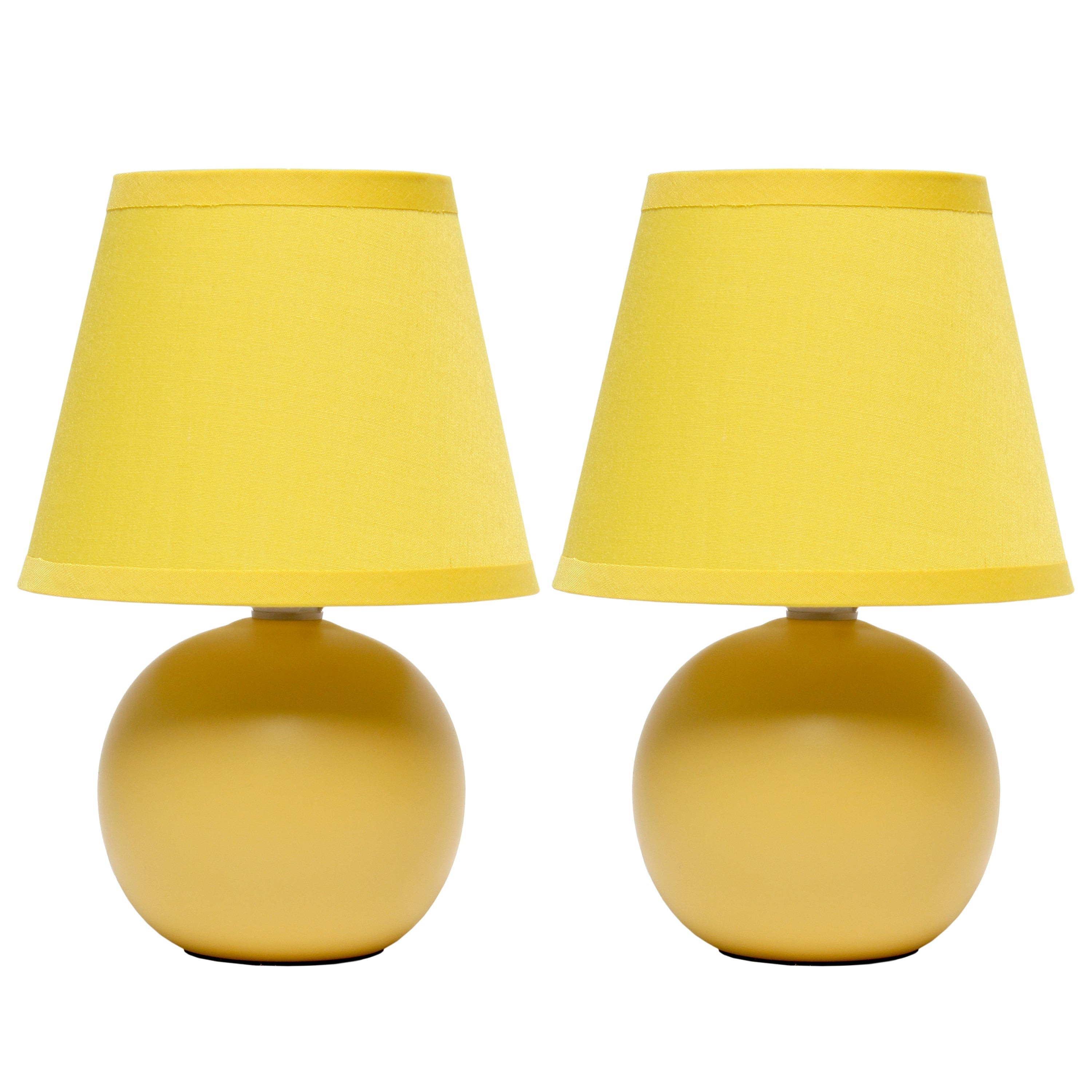 All The Rages Nauru 9" Yellow 2-piece Ceramic Orb Table Lamps With Mat ...