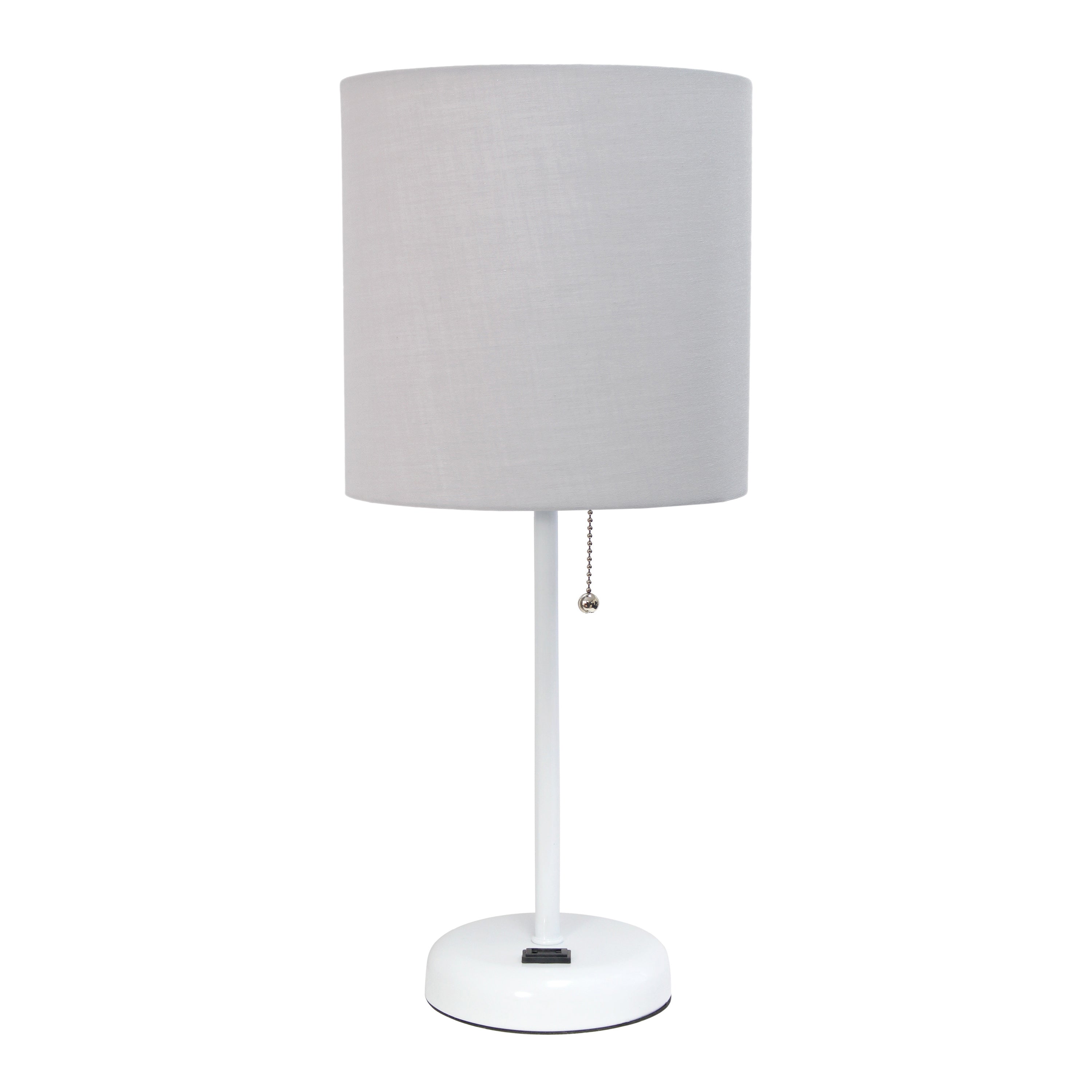 All The Rages Oslo 20" White Base Standard Table Lamp With Power Outle ...