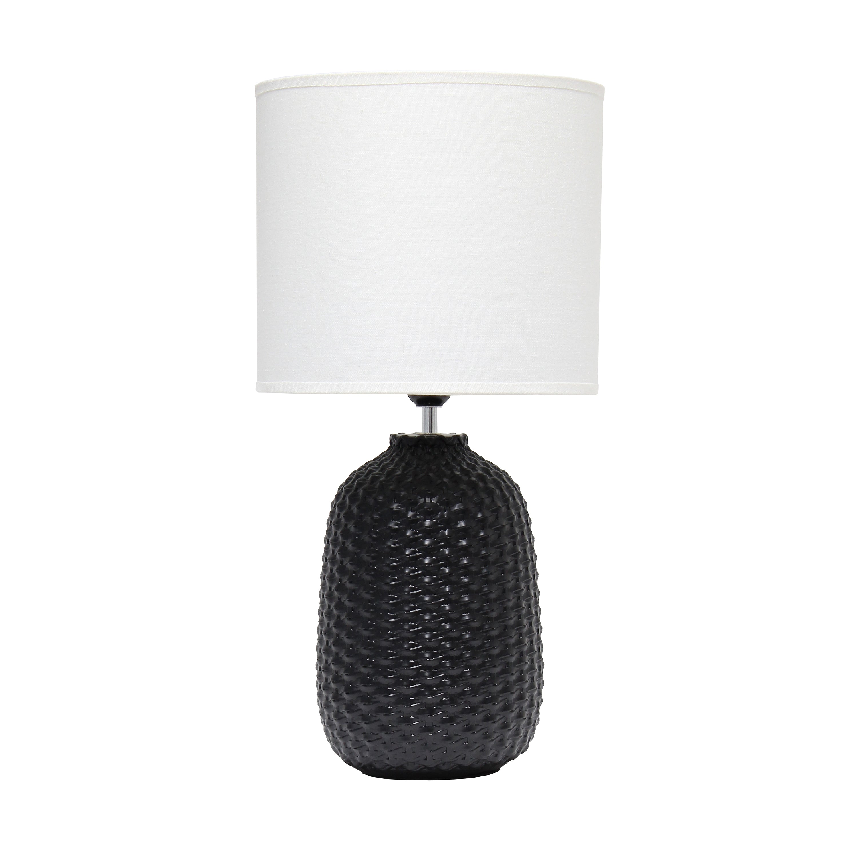 All The Rages Simple Designs Black 20" Ceramic Purled Texture Table La ...