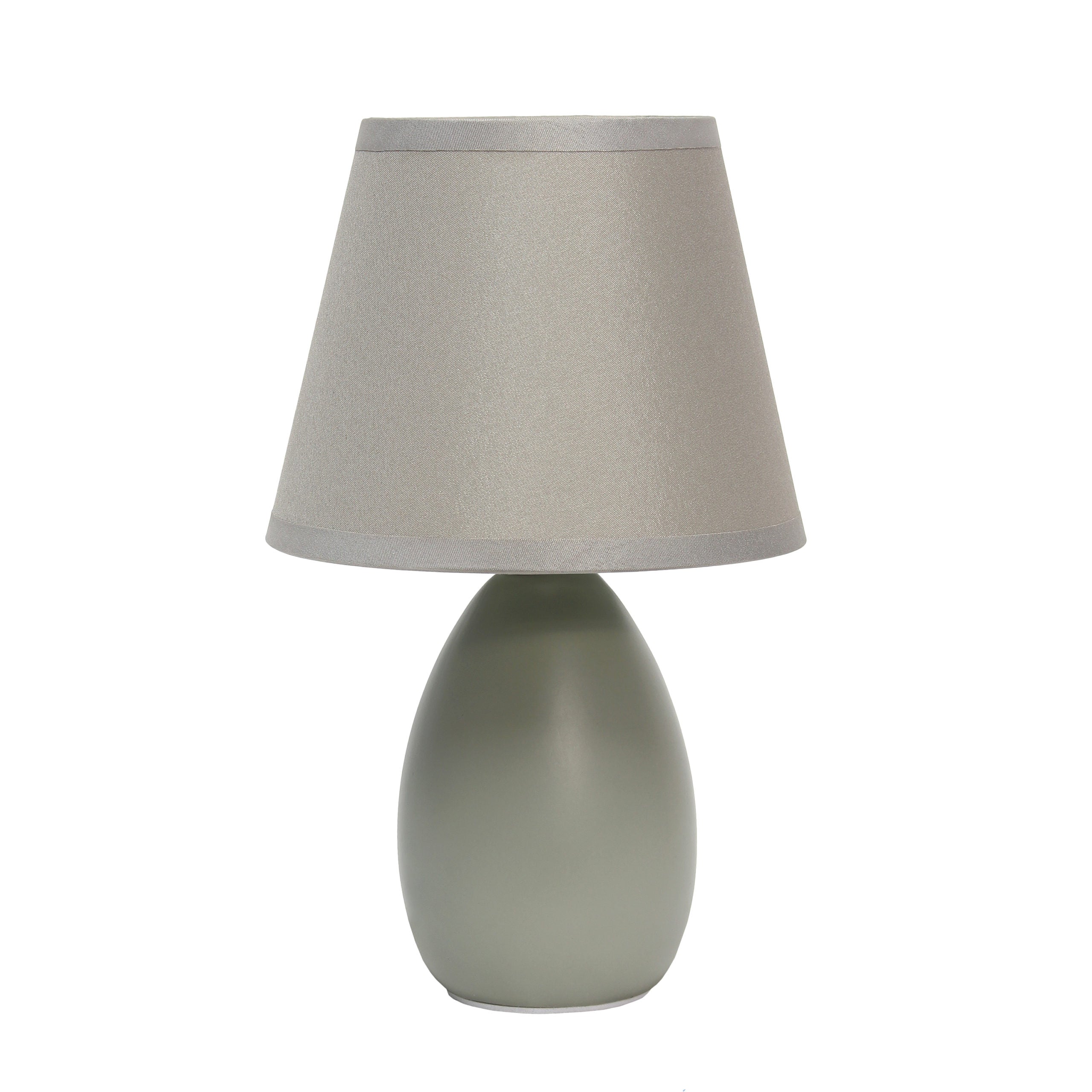 All The Rages Simple Designs Gray Finish Mini Egg Oval Ceramic Table L ...