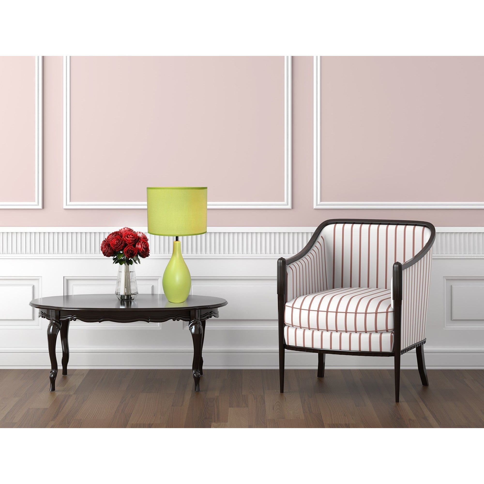 All The Rages Simple Designs Green Finish Oval Bowling Pin Base Cerami ...