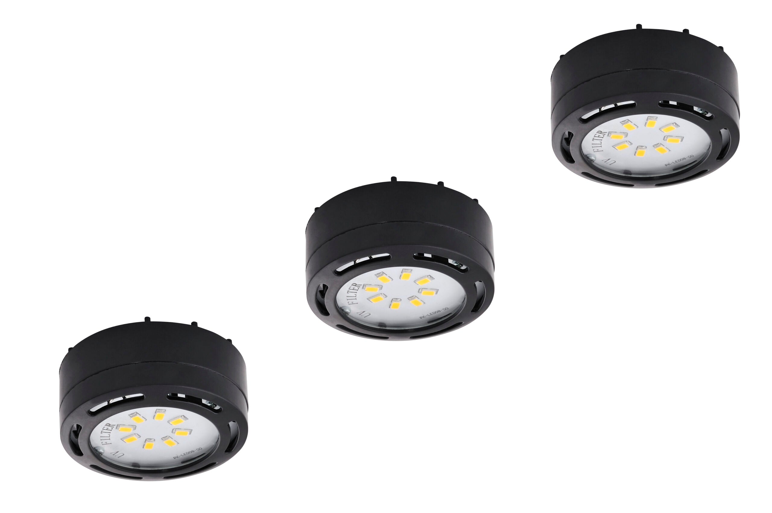 Amax Lighting 3-Light LED 12W 120V Dimmable Black Puck Light – Lamps Depot