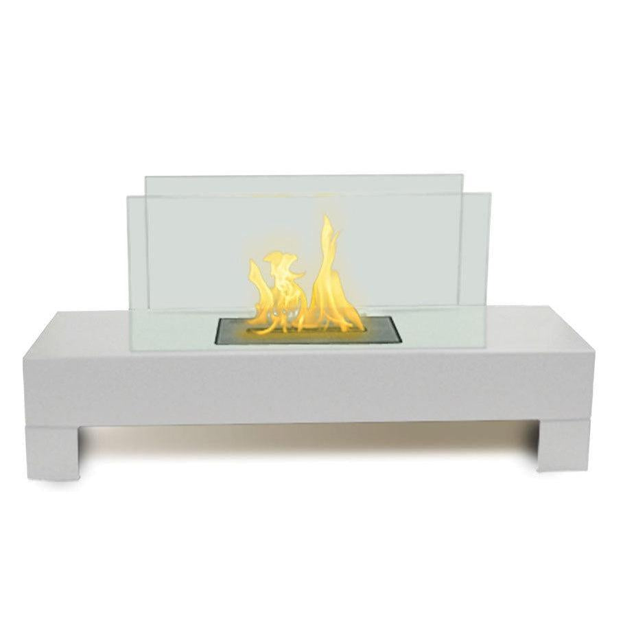 Anywhere Fireplace Gramercy White Tabletop Bio-ethanol Liquid Fuel Fir ...