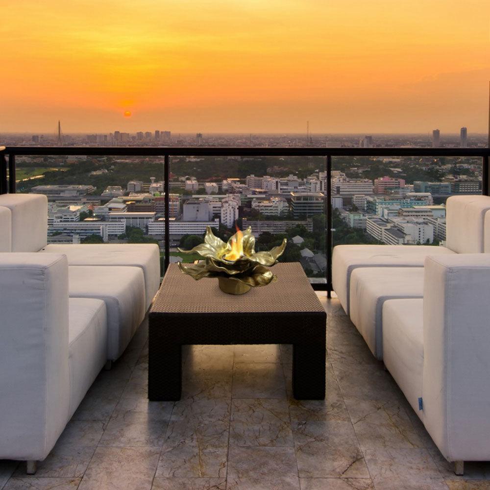 Anywhere Fireplace Heathcote Gold Tabletop Bio-ethanol Gel Fuel Botani ...