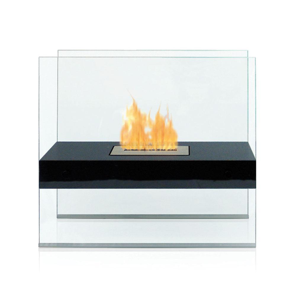 Anywhere Fireplace Madison Satin Black Freestanding Bio-ethanol Liquid ...