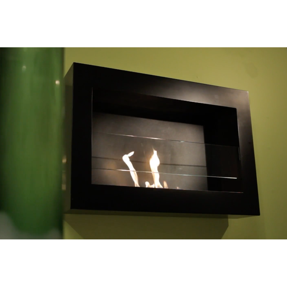 Anywhere Fireplace SoHo Black Wall Mount Bio-ethanol Liquid Fuel Firep ...
