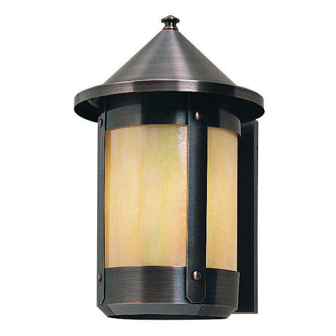 Arroyo Craftsman Berkeley 6" Slate Wall Sconce With Roof And White Opa ...