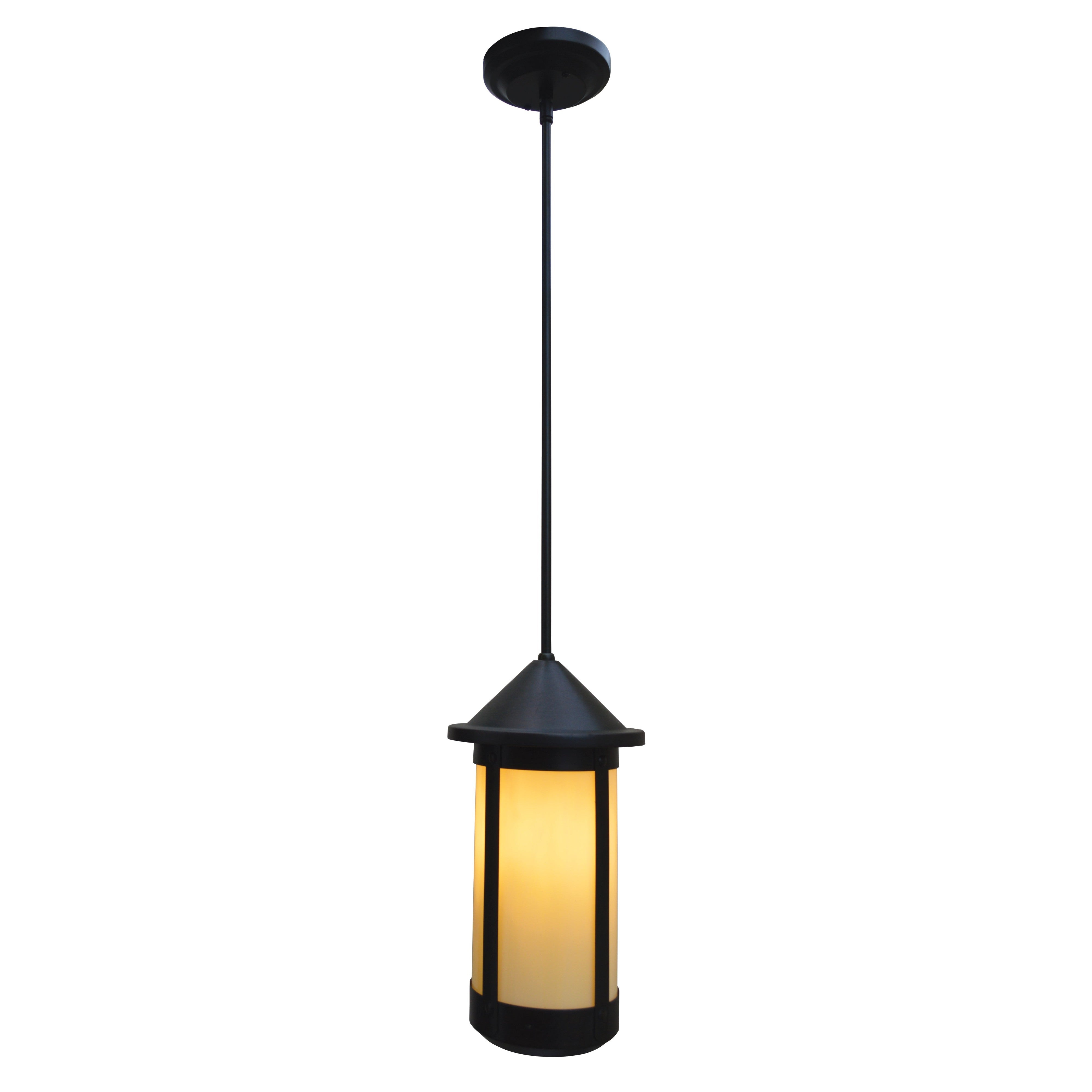 Arroyo Craftsman Berkeley 7" Bronze Long Body Stem Hung Pendant With C ...