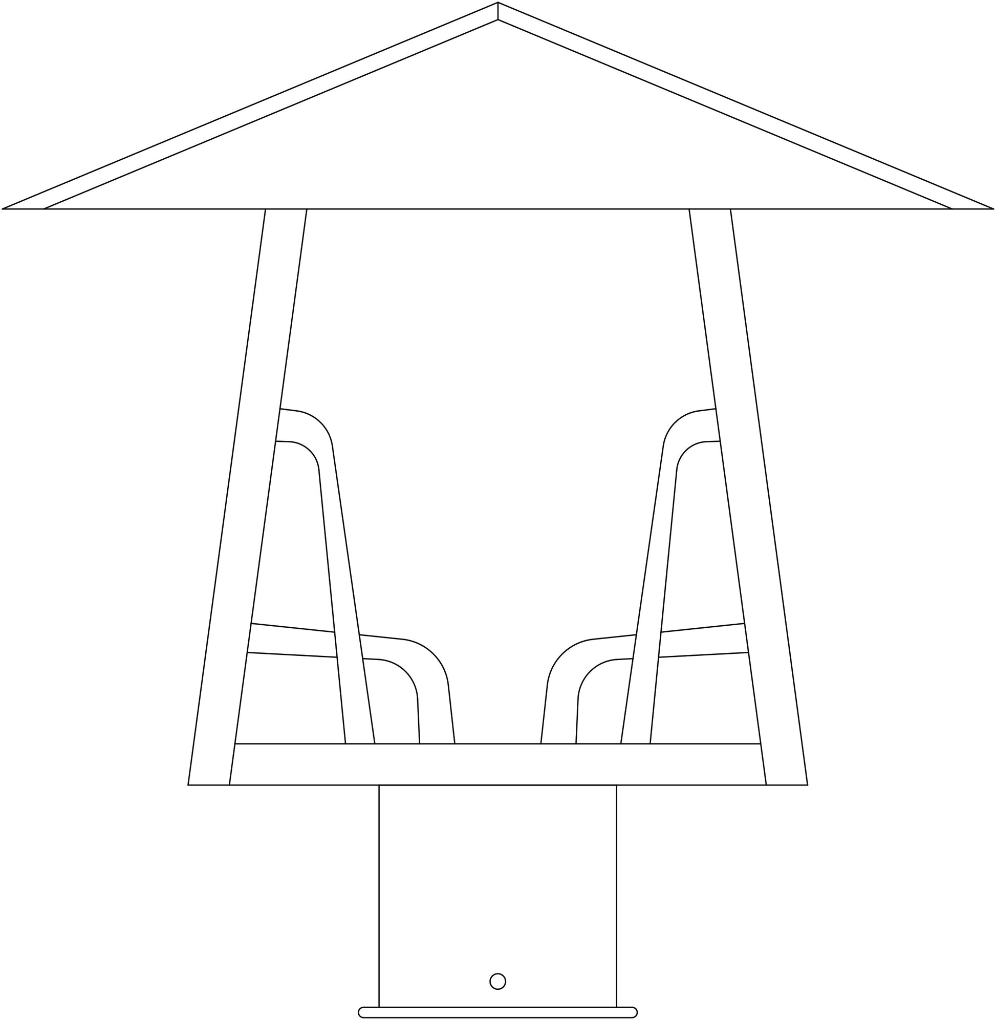 Arroyo Craftsman Carmel 12" Pewter Post Mount With Tan Glass and Bunga ...