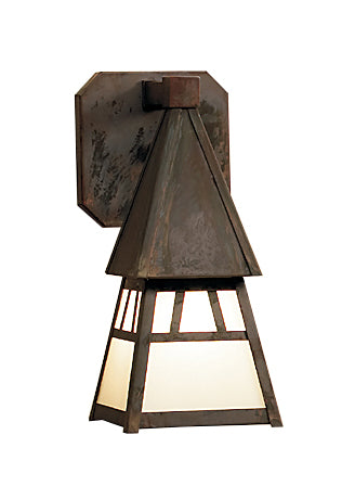 Arroyo Craftsman Dartmouth 4" Raw Copper Wall Mount With Amber Mica Gl ...