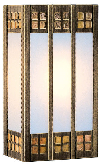 Arroyo Craftsman Glasgow 12" Antique Copper ADA Sconce With Off White ...