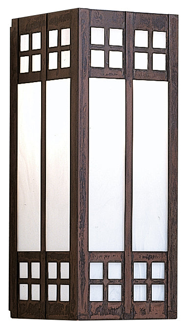 Arroyo Craftsman Glasgow 9" Rustic Brown Long Body Sconce With Almond ...