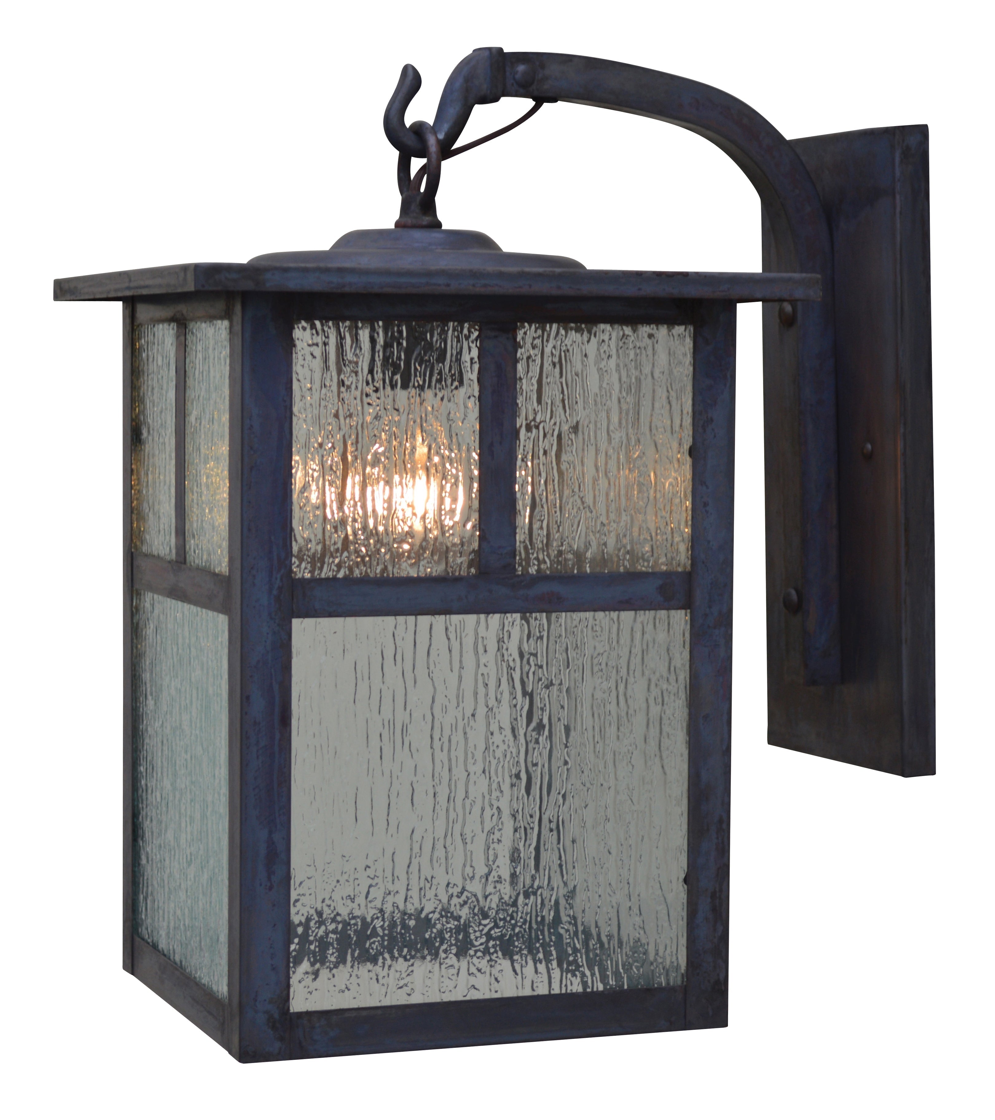 Arroyo Craftsman Mission 10" Antique Copper Wall Mount With Clear Seed ...