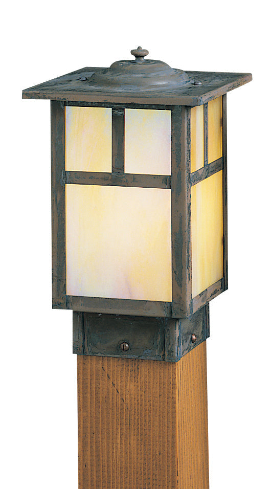 Arroyo Craftsman Mission 6" Bronze Post Cap Light With Amber Mica Glas ...