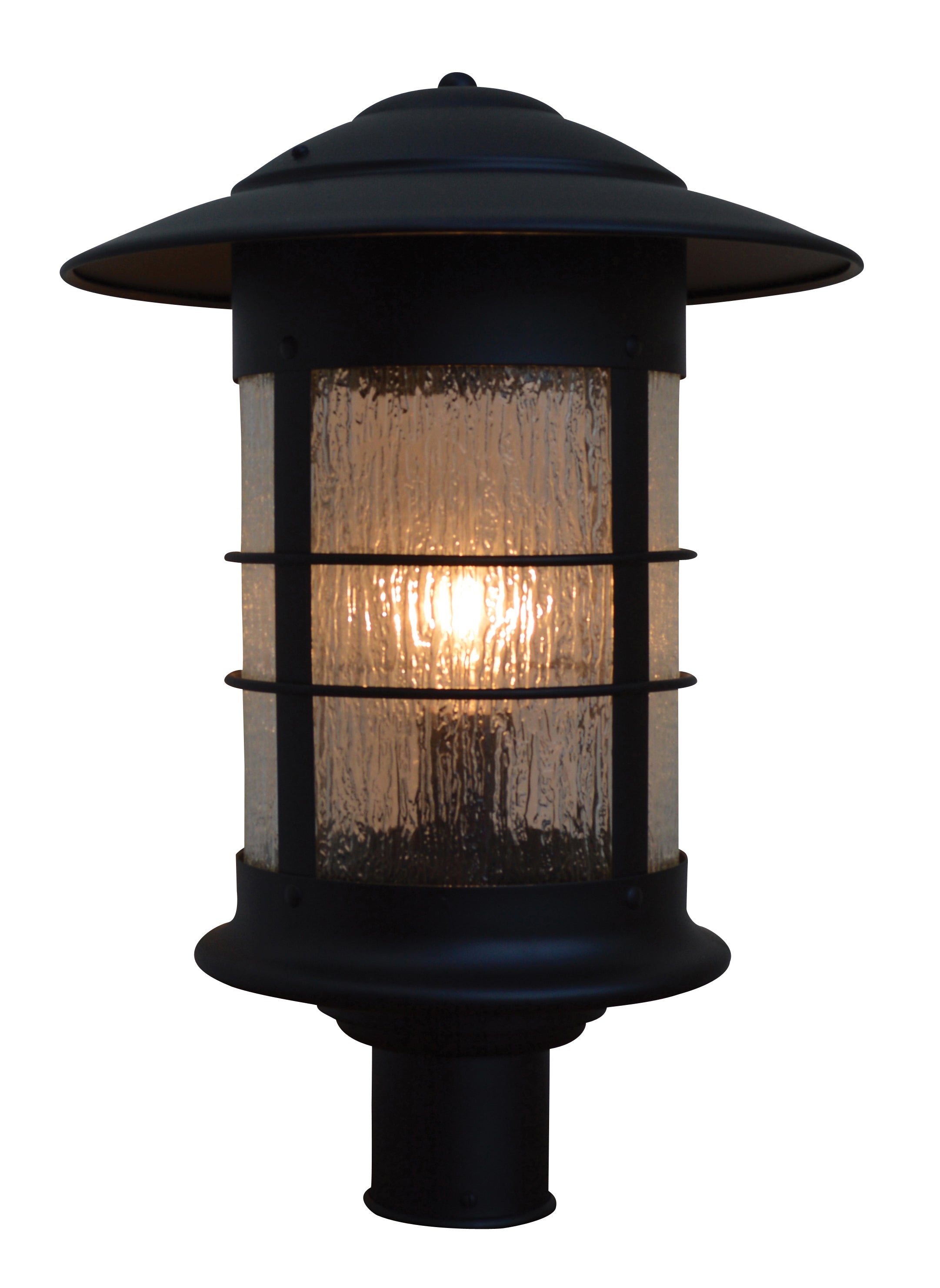 Arroyo Craftsman Newport 14" Bronze Post Mount Fixture With Clear Seed ...