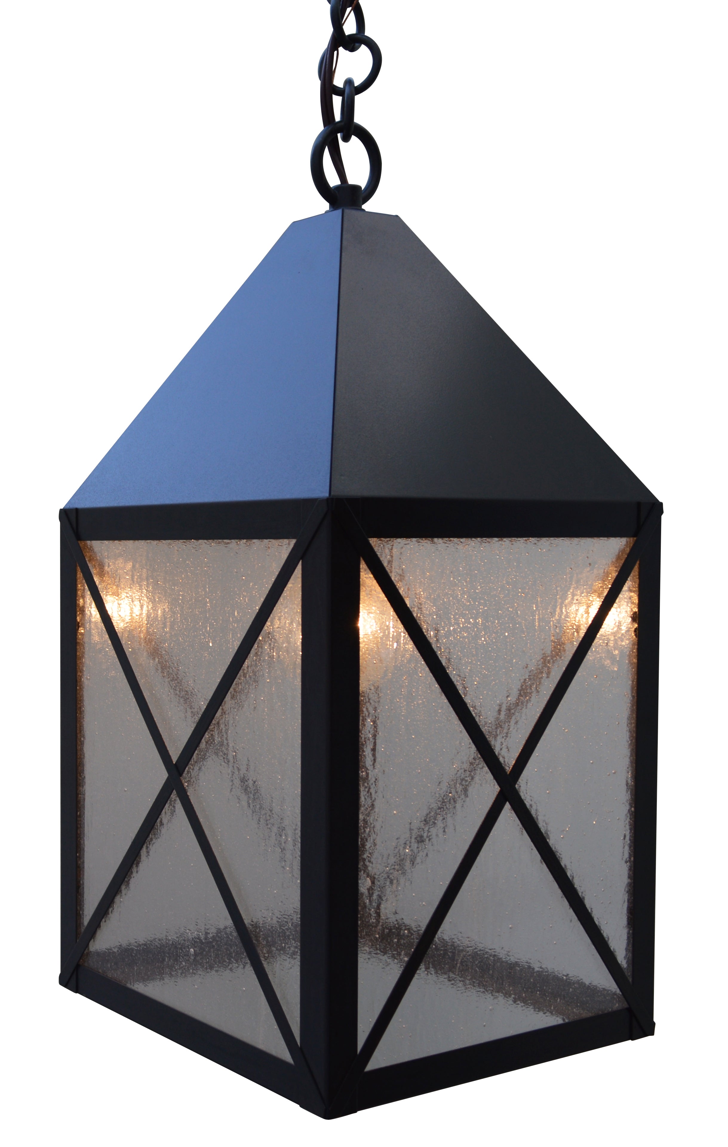 Arroyo Craftsman Nottingham 8" Slate Pendant Lighting With Clear Seedy ...
