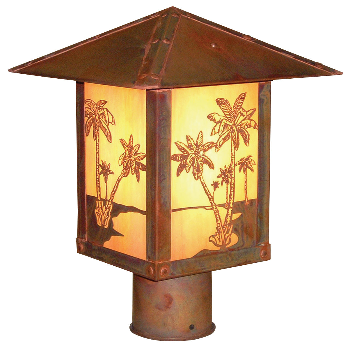 Arroyo Craftsman Timber Ridge 16" Antique Copper Post Mount With Gold ...