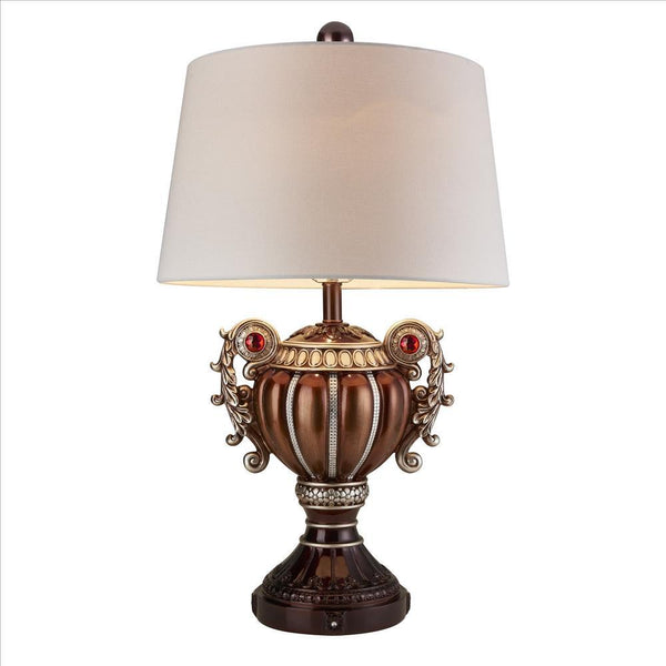 Benzara Trophy Shaped Polyresin Table Lamp With Scroll Handles – Lamps ...