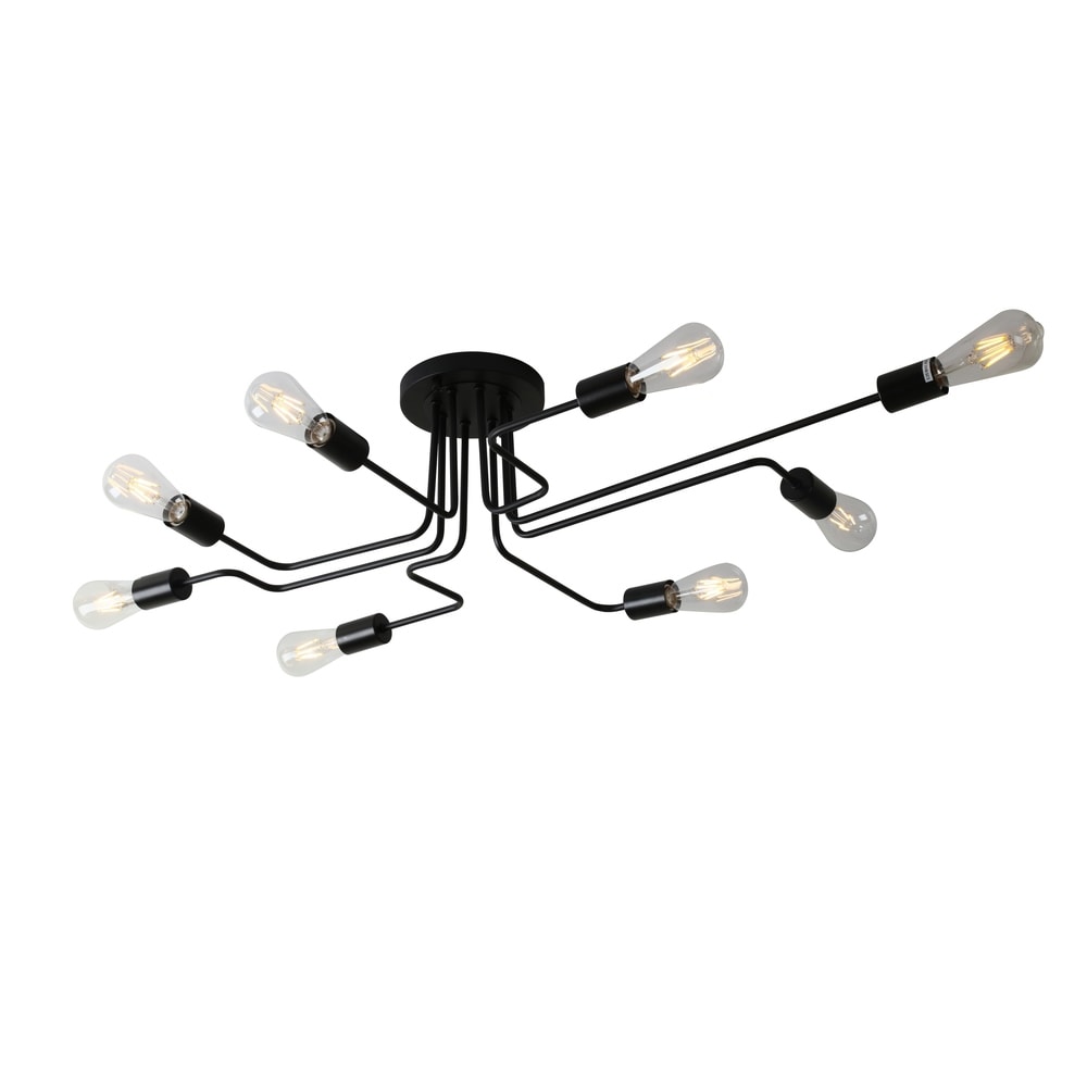 Bromi Design Asheville 47" Black Semi-Flush Mount Ceiling Light With M ...