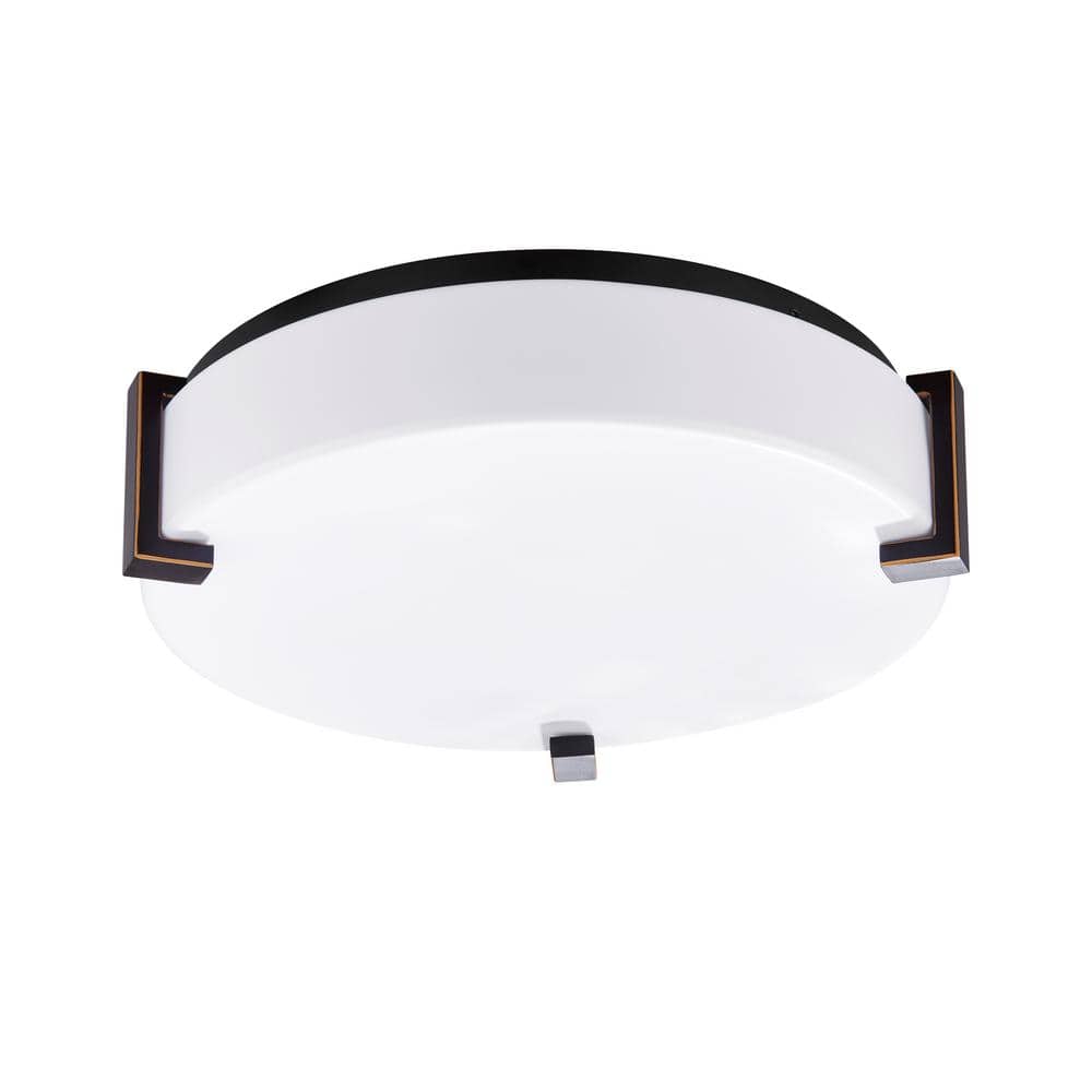 Bromi Design Harlan 14" Oil Rubbed Bronze Flush Mount Ceiling Light Wi ...