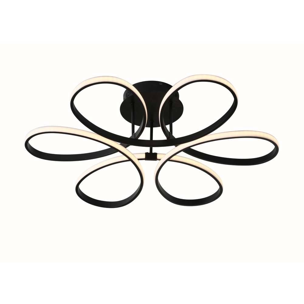 Bromi Design Velocity 26" Black Semi-Flush Mount Ceiling Light With Me ...