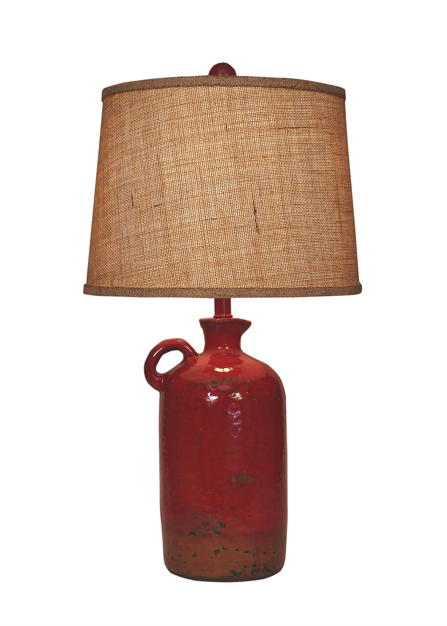 Coast Lamp Manufacturing 25"H Firebrick Textured 1-Handle Whiskey Jug ...