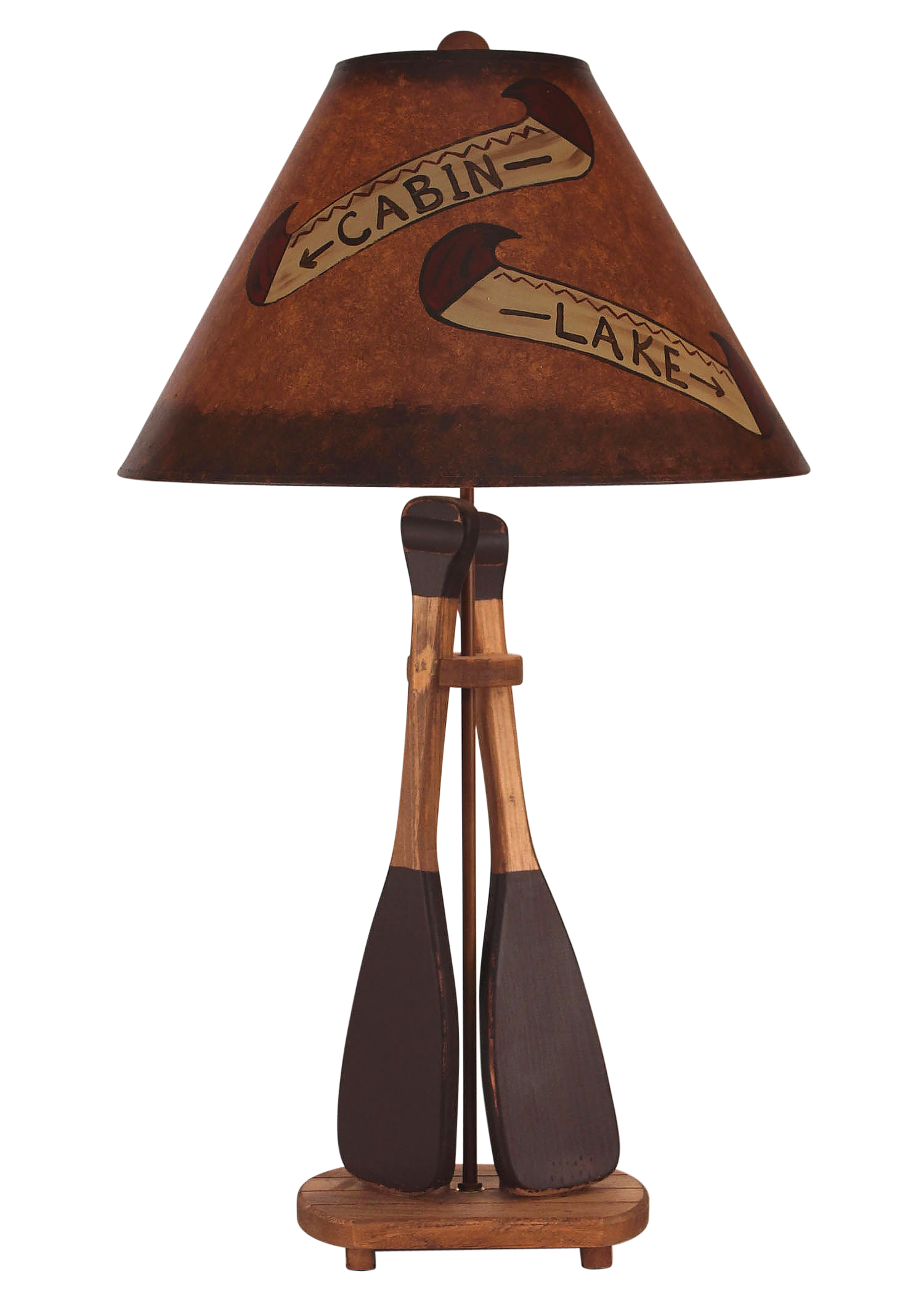 Coast Lamp Manufacturing 31"H Stain Red Cabin And Lake 2-Paddle Table ...