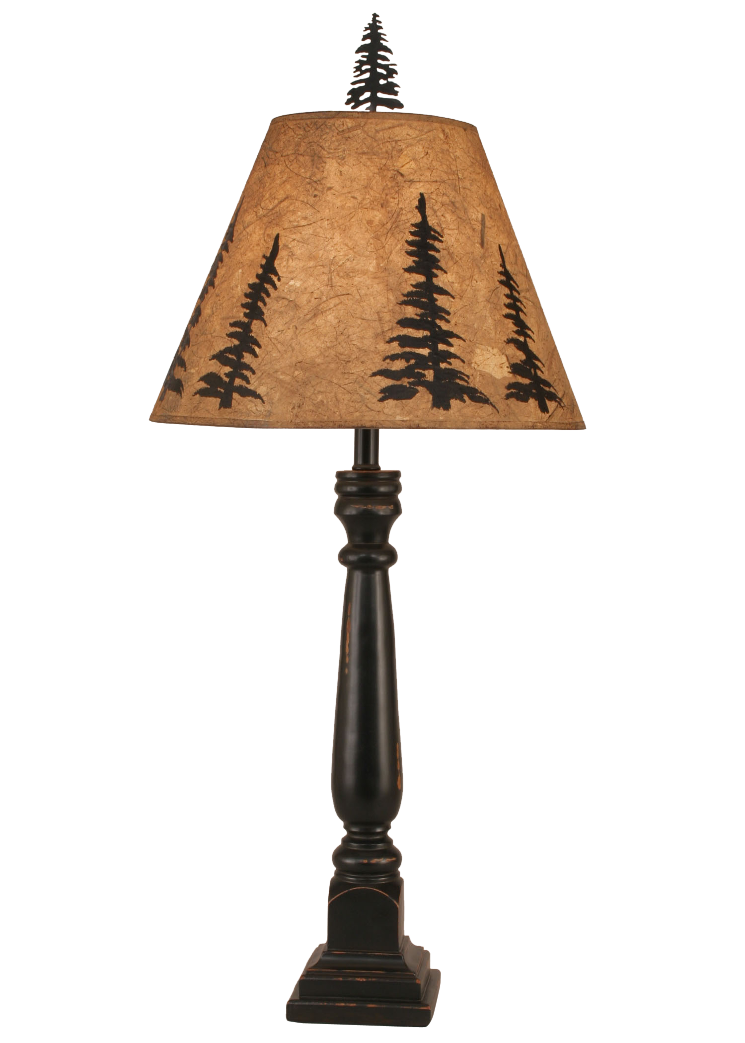 Coast Lamp Manufacturing 32"H Distressed Black Square Buffet Table Lam ...