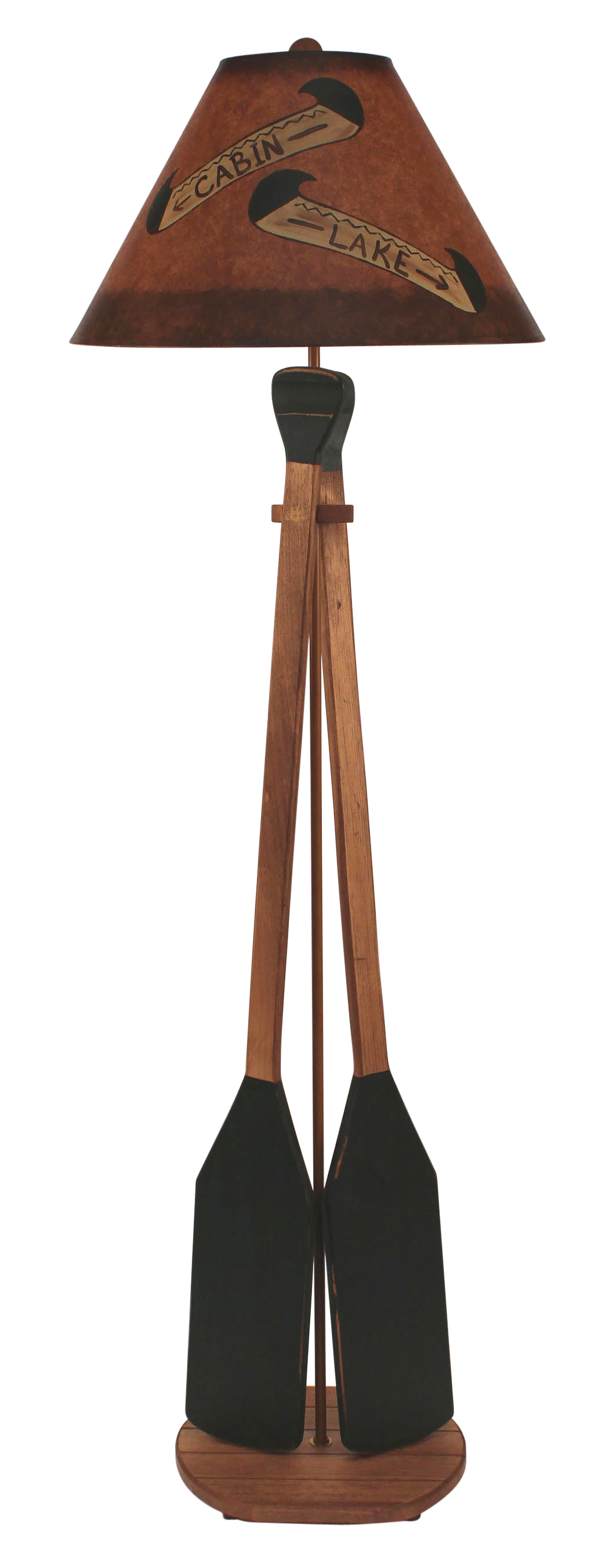 Coast Lamp Manufacturing 63"H Stain Green Cabin And Lake 2-Paddle Floo ...