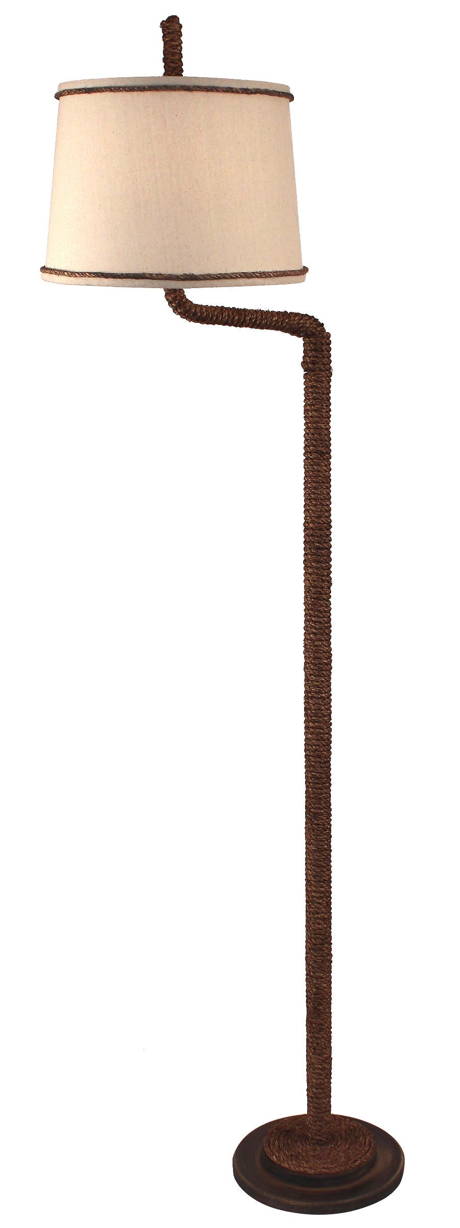 Coast Lamp Manufacturing 64"H Dark Sandalwood Manila Rope Swing Arm Fl ...