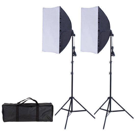 Costway 2 x 85 Watt Continuous Bulb Light Softbox Photography Lighting ...