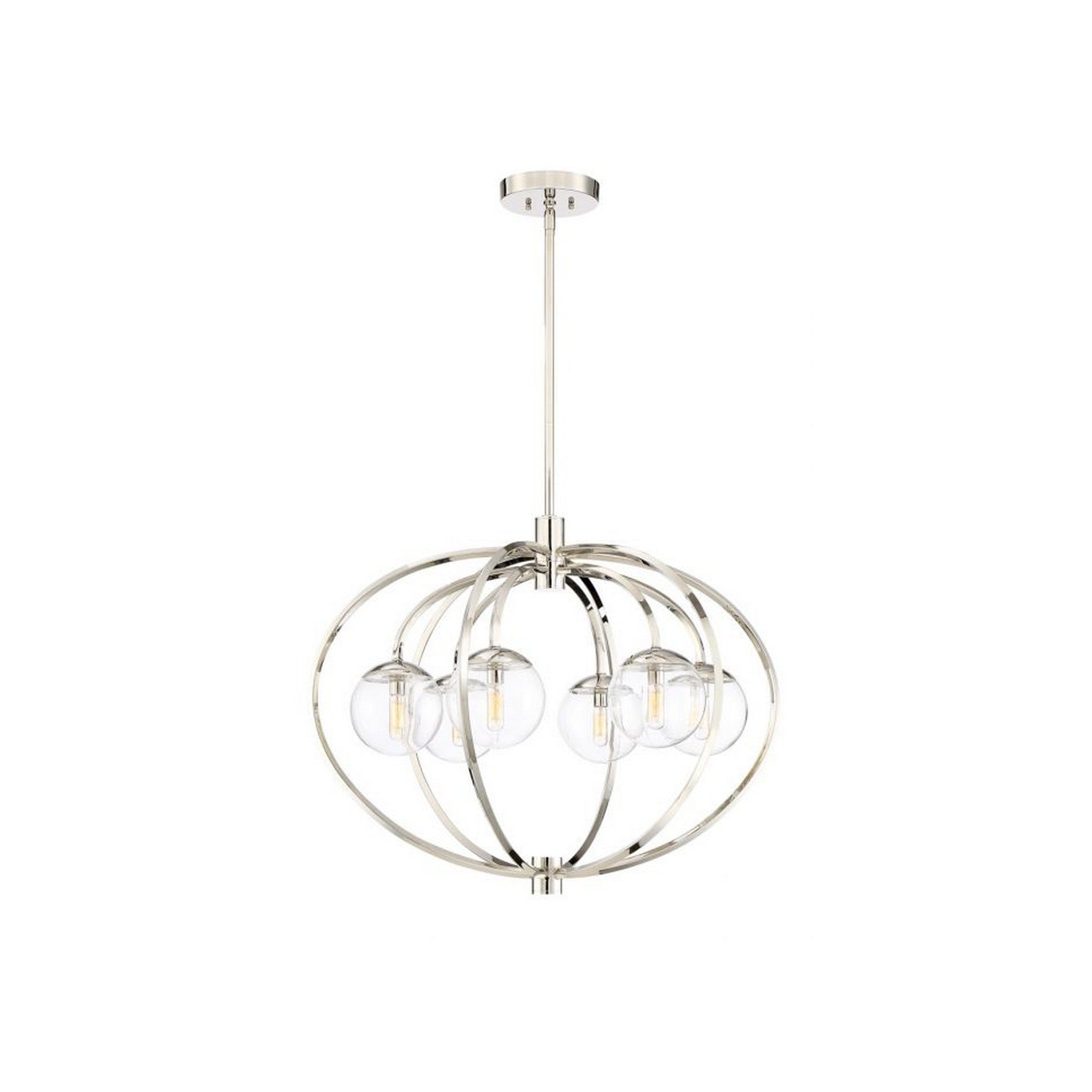 Craftmade Piltz 30" 6-Light Polished Nickel Chandelier With Orb-Shaped ...