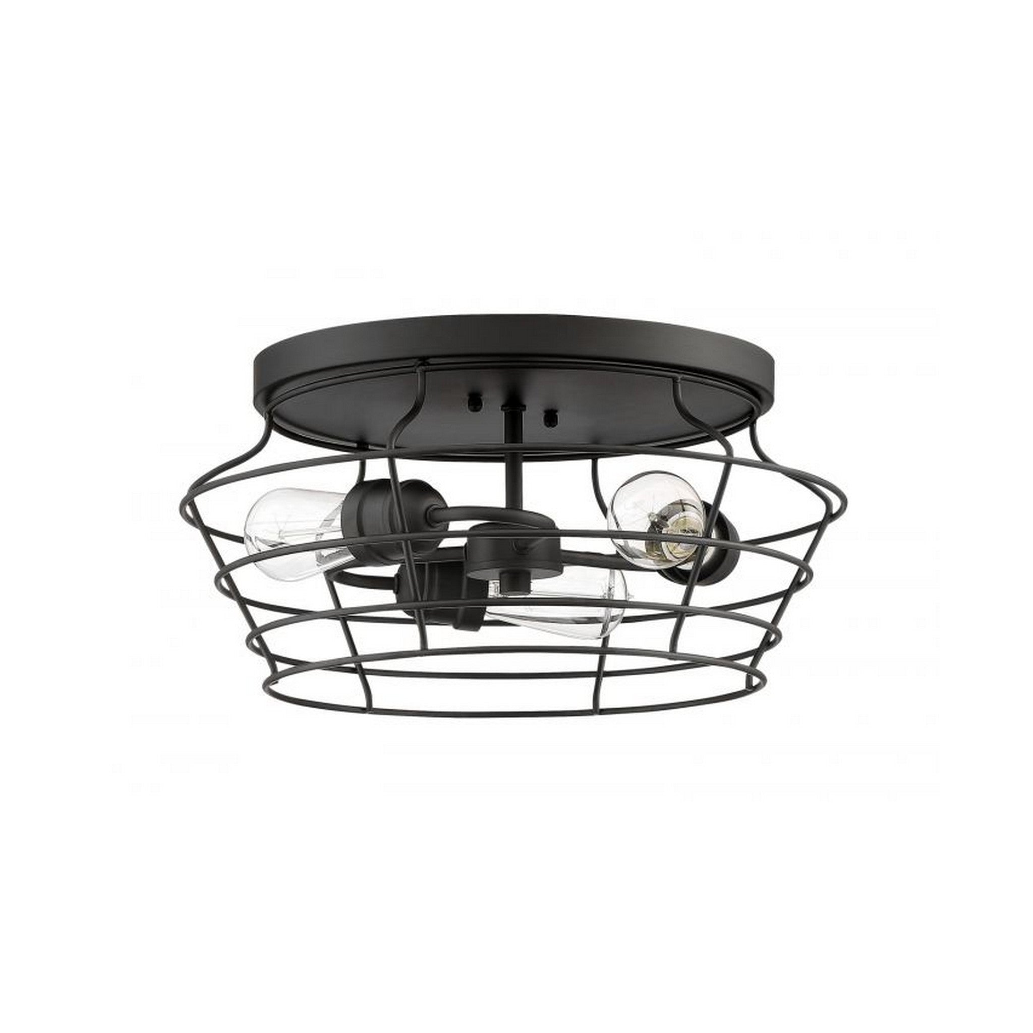 Craftmade Thatcher 17" 3-Light Flat Black Flush Mount Light With Metal ...