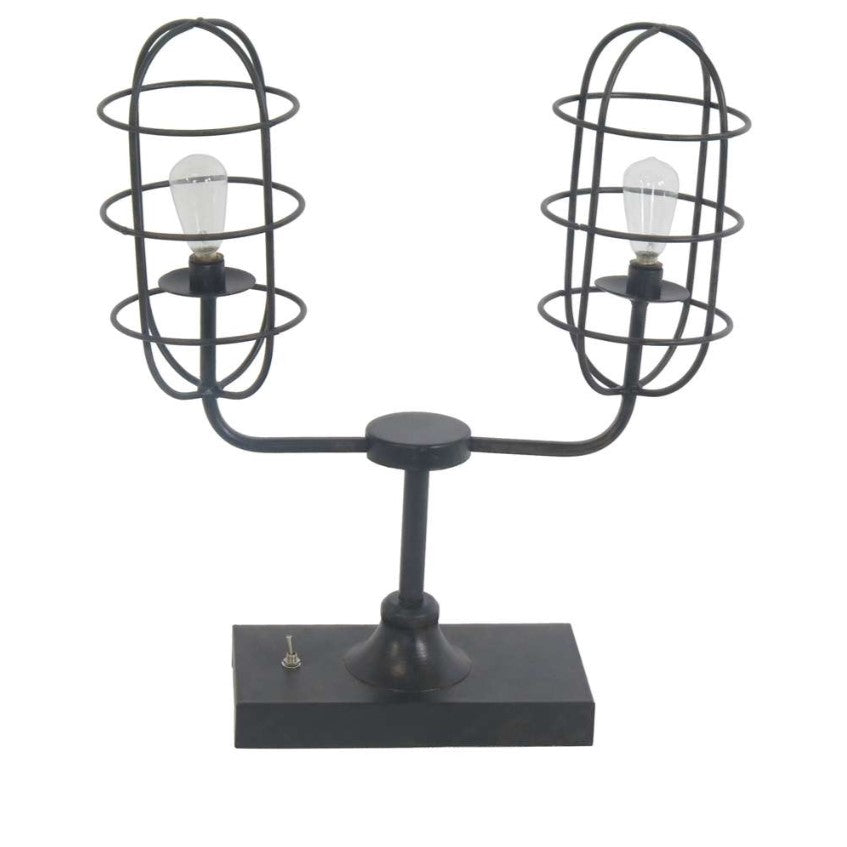 Crestview Collection 15" Rustic Metal Table Lamp In Black Finish ...