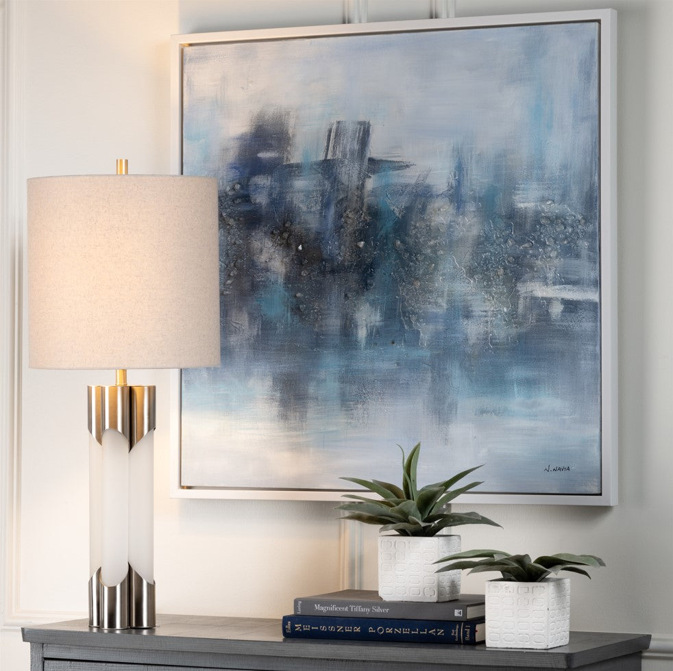 Crestview Collection Thatcher 32" Modern Crystal And Steel Table Lamp ...